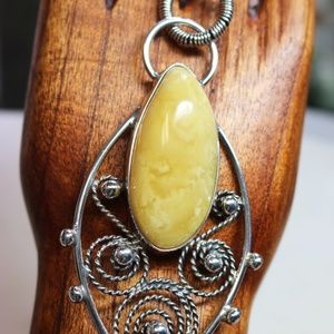 Jewelry | Milk Butter Rare Yellow Baltic Amber Pendant | Poshmark